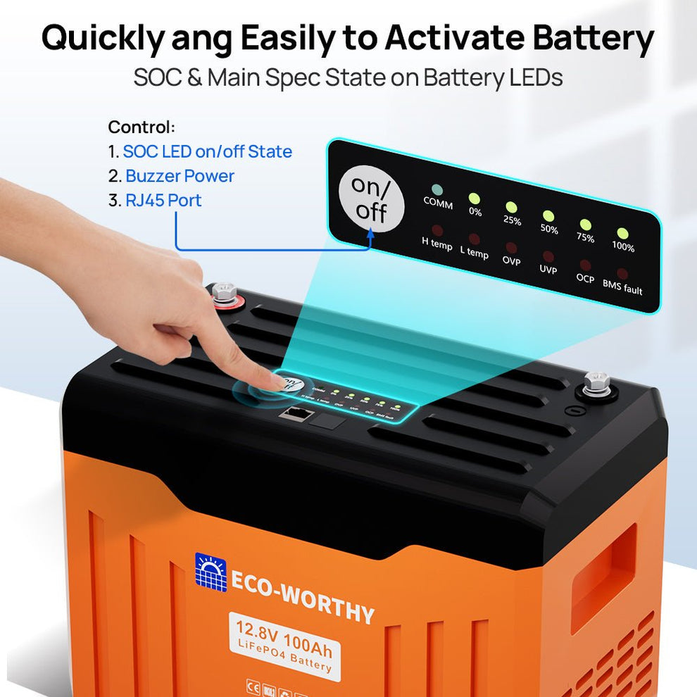 12V 100Ah LiFePO4 Lithium Battery with Bluetooth,WiFi and Low-Temp Protection | ECO-WORTHY – eco ...