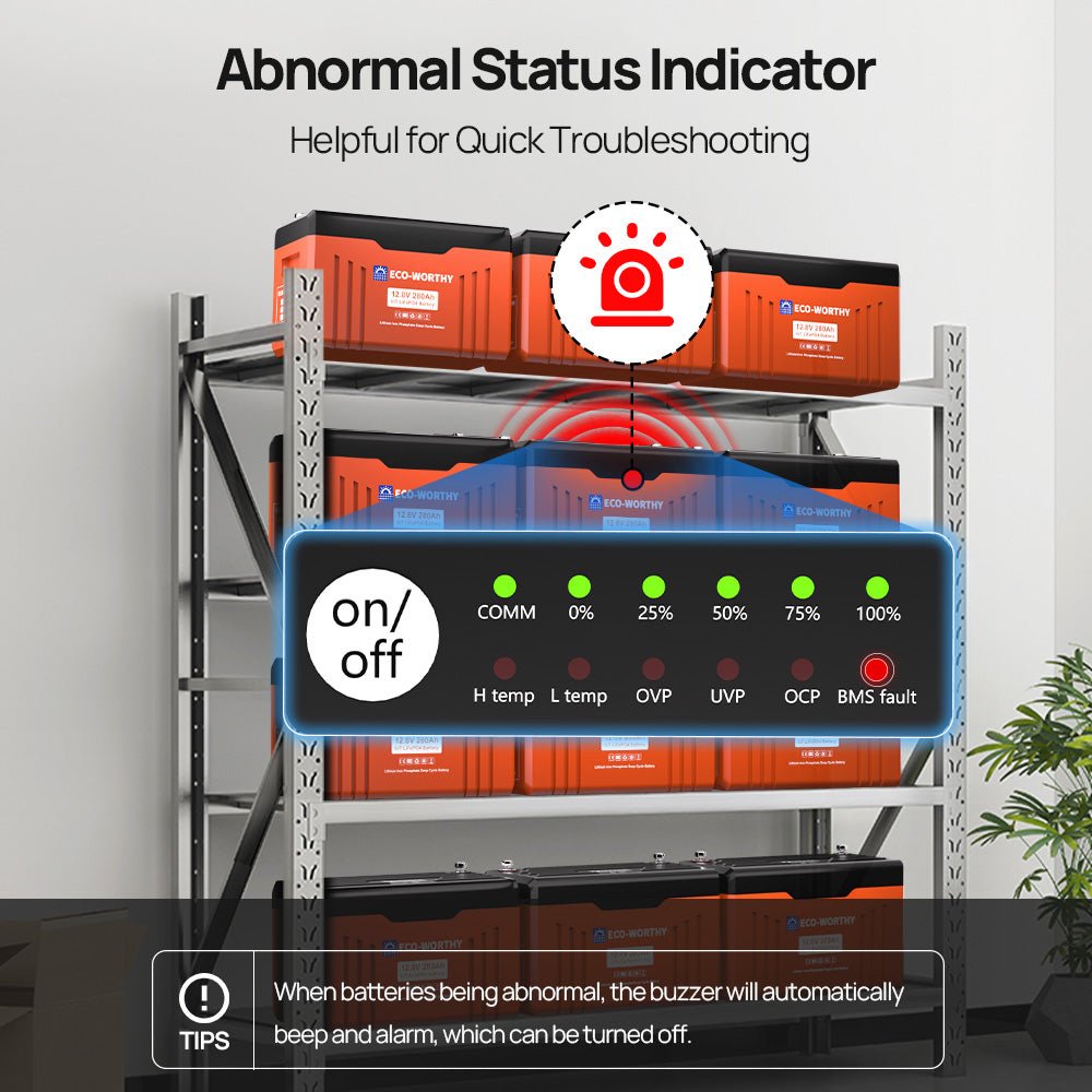 12V 280AH Lifepo4 Lithium Battery Bluetooth with SOC LEDs and Low Temp ...