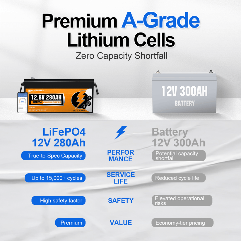 12V 280Ah Bluetooth LiFePO4 Lithium Battery | ECO-WORTHY – eco-worthy-ca
