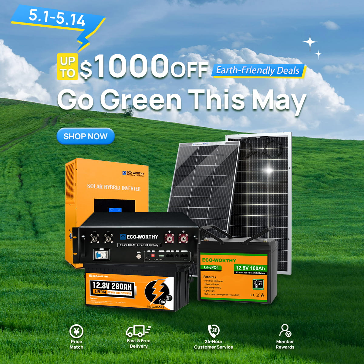 ECO-WORTHY: Solar Panel Kits & Lithium Battery &DIY Solar Power System ...